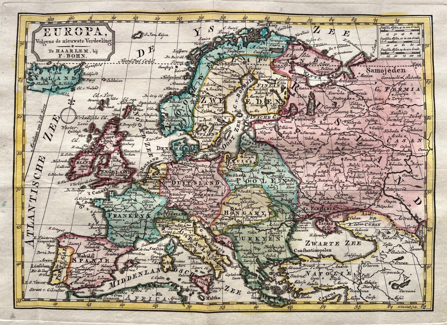 Europa Antique Map by Bohn 1794